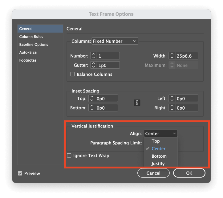 2 Ways To Center Text Vertically In Adobe InDesign