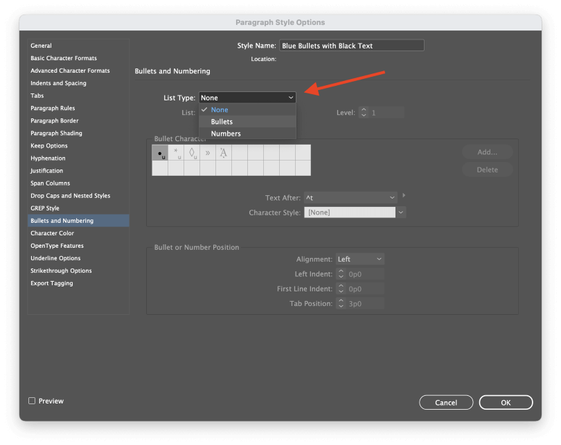 3 Steps To Change Bullet Color In Adobe InDesign