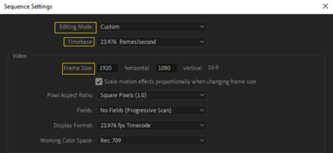 How to Set or Change Frame Size in Adobe Premiere Pro
